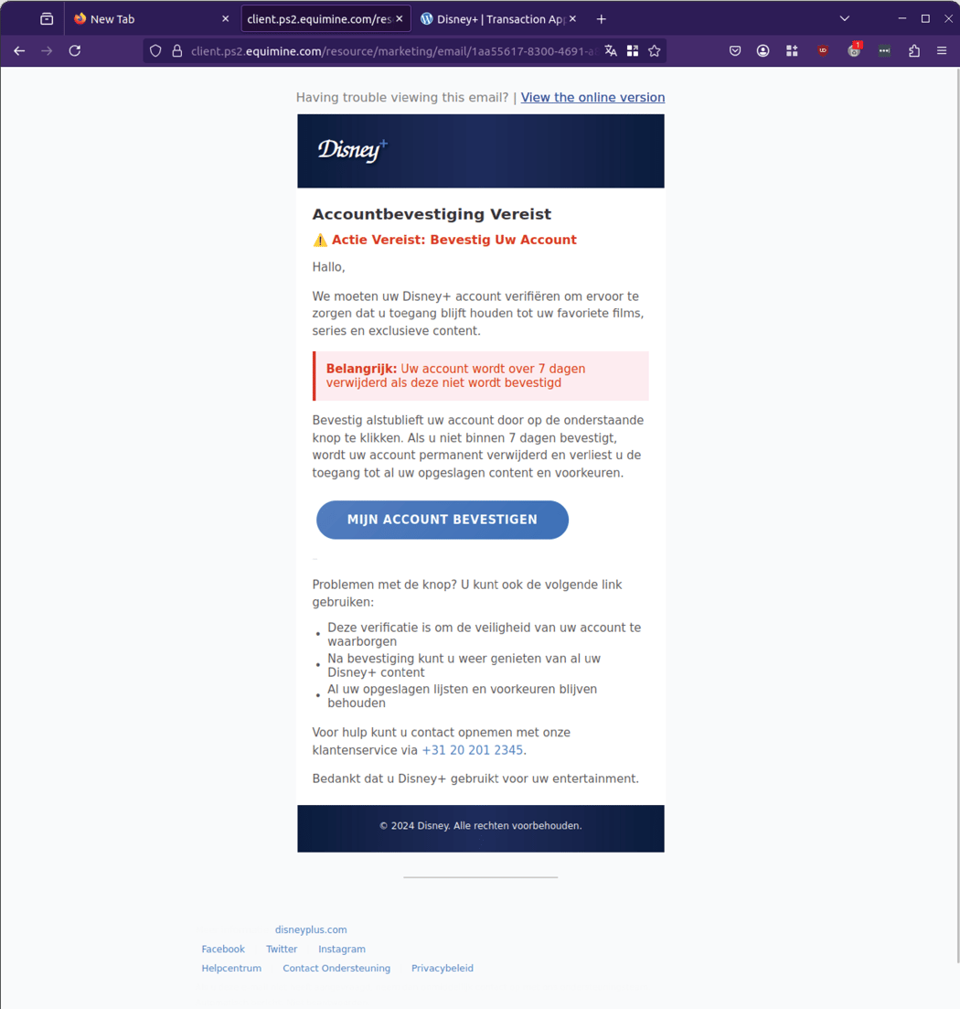 Stacker ‘Disney+ Workspace’ Phishing Email Hits Inboxes